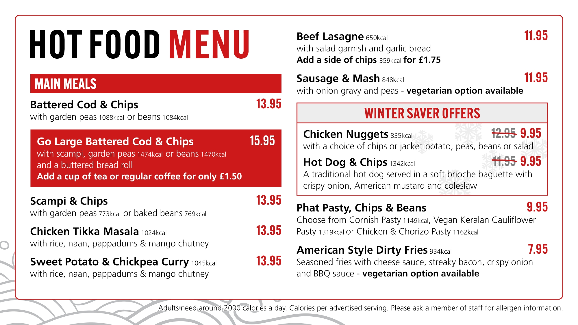 Onboard Menus | Red Funnel Ferries